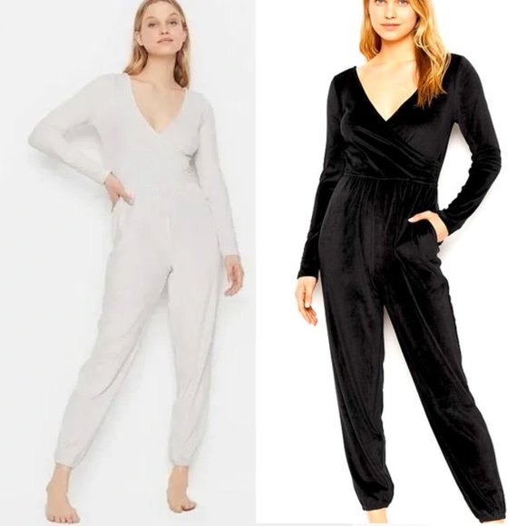 Victoria's Secret | Pants & Jumpsuits | New Victorias Secret White Velour Faux Wrap Front Jogger ...